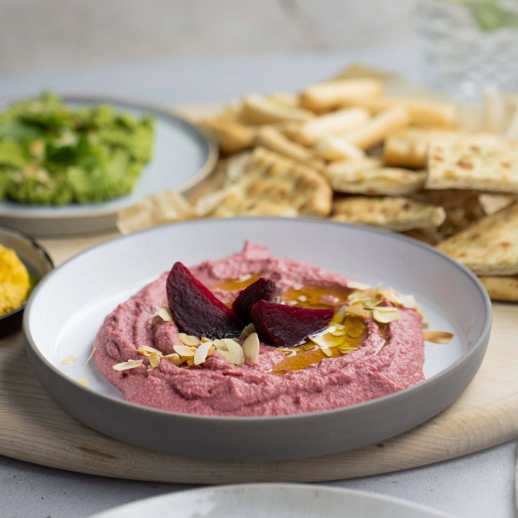 Rode bieten hummus - Eatertainment
