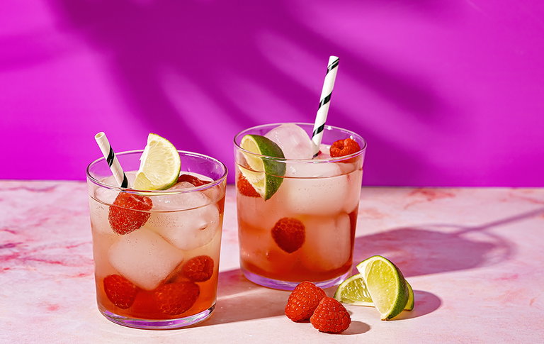 Hibiscus-frambozen mocktail - Eatertainment