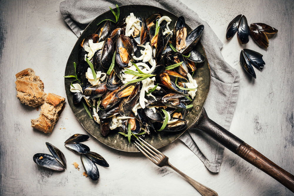Mosselen met crème fraîche en verse dragon - Eatertainment