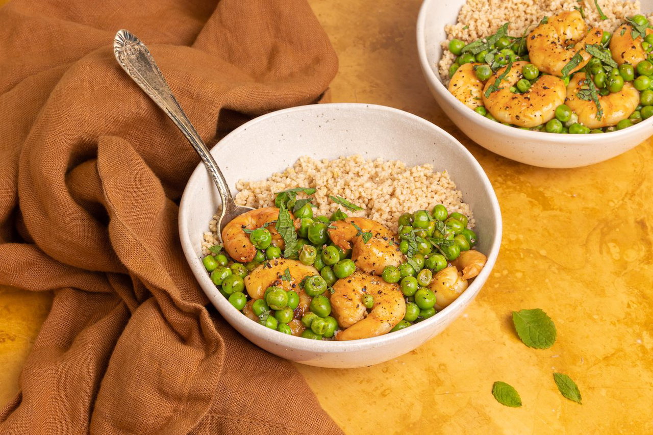 Zoetzure garnalen met couscous - Eatertainment