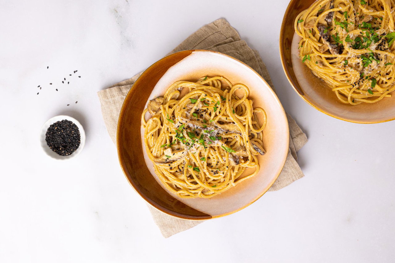 Miso spaghetti met shiitake - Eatertainment