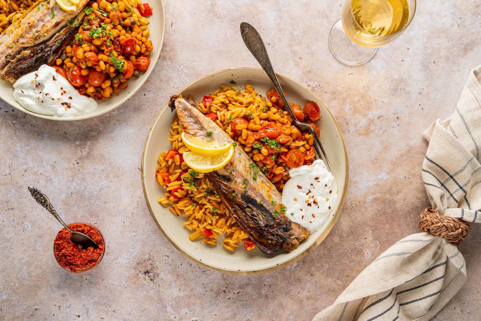 Gegrilde makreel met ‘nduja en orzo - Eatertainment
